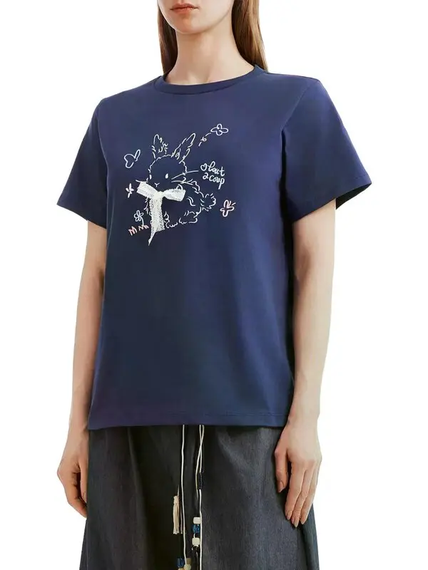 TOUT A COUP Printed T-shirt - Blue