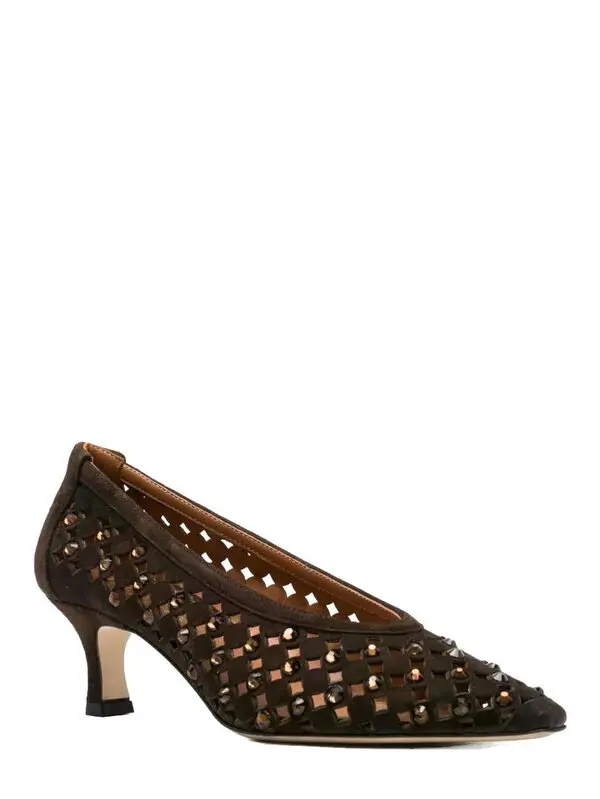 EVALUNA Embellished Heeled Pumps - Brown