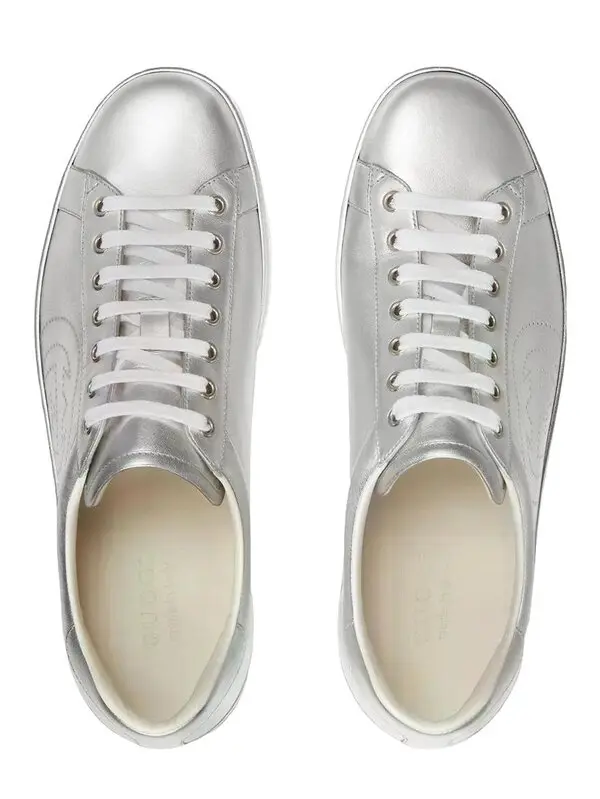 Gucci Ace Metallic Low-top Sneakers - Silver
