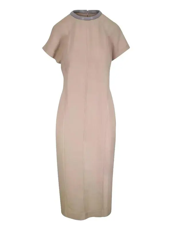 Brunello Cucinelli Panelled Midi Dress - Neutrals
