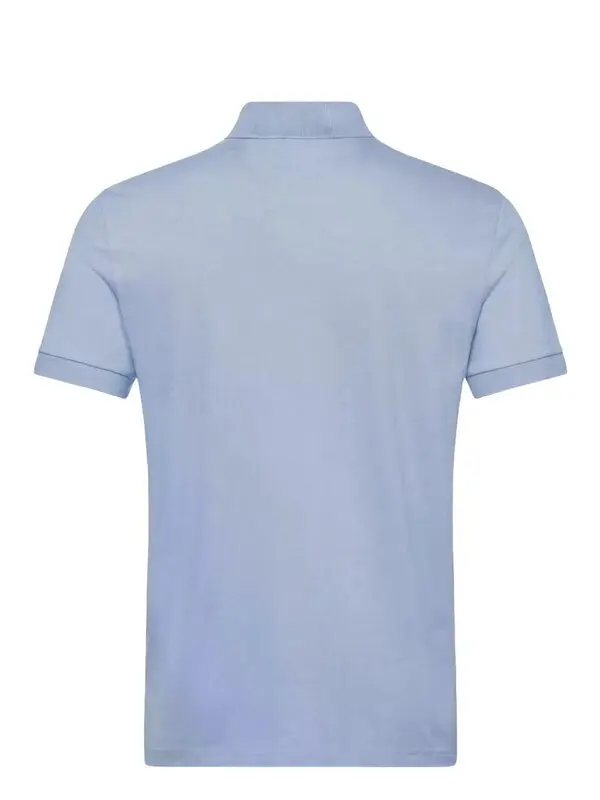 BOSS Logo-patch Stretch-cotton Polo Shirt - Blue
