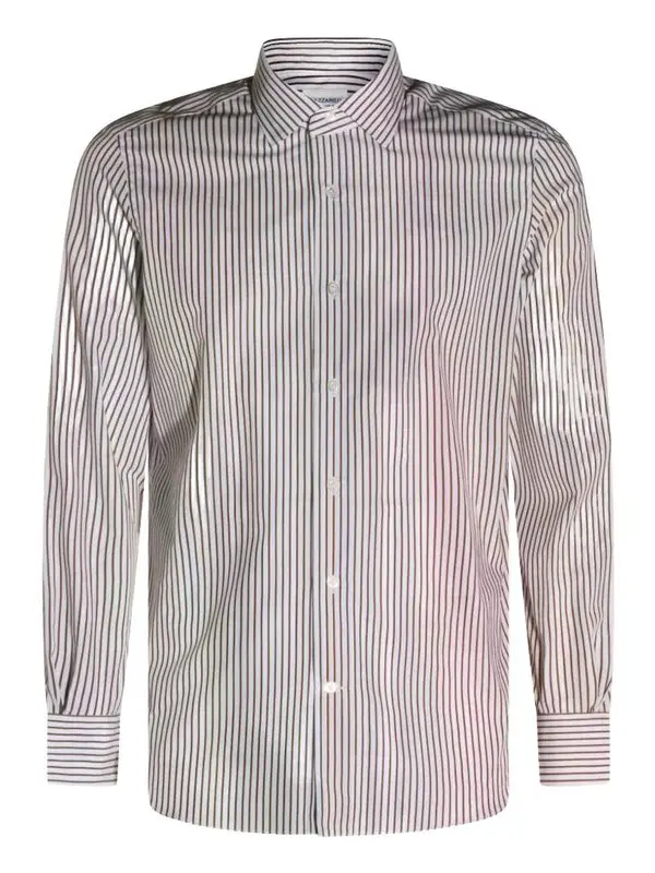 MAZZARELLI Striped Button Shirt - White