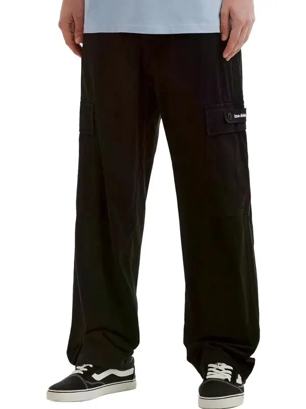 Izzue Cargo Trousers With Logo Tag - Black