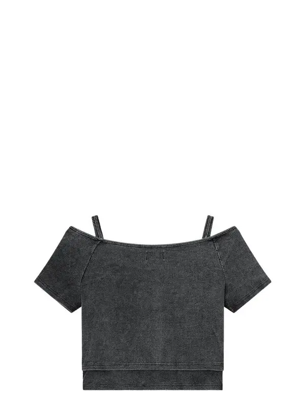 MUSIUM DIV. Shoulder Straps Crop Top - Grey
