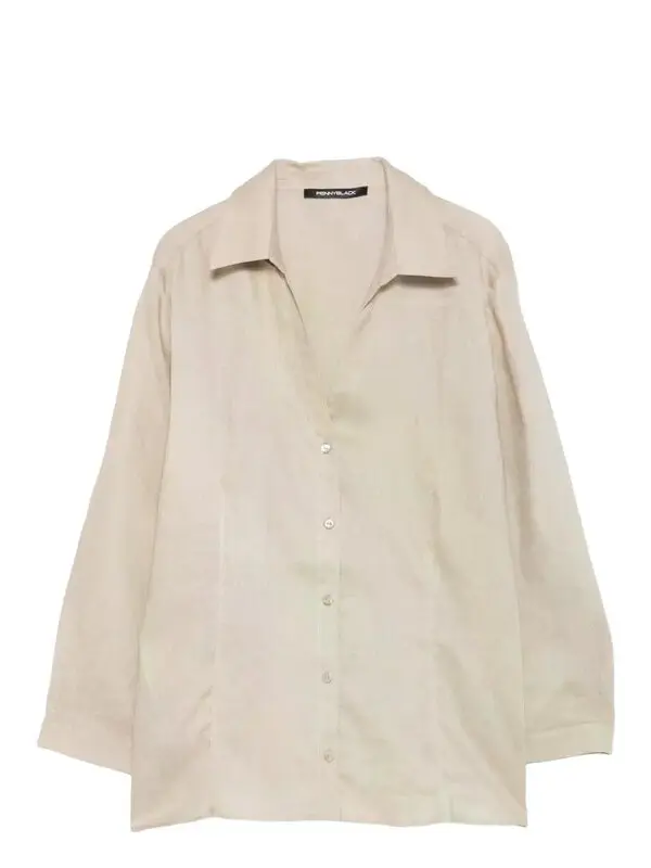 PENNYBLACK Linen V-neck Shirt - Neutrals