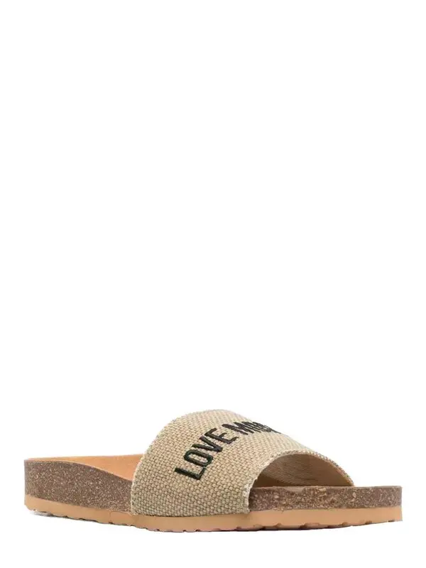 Moschino Logo Detail Sandals - Neutrals