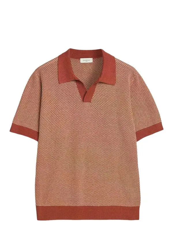 PIACENZA CASHMERE 1733 Textured Polo-collar T-shirt - Brown
