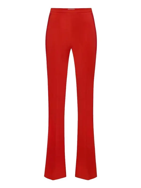 Elisabetta Franchi Lightweight Crêpe And Satin Trousers - Red