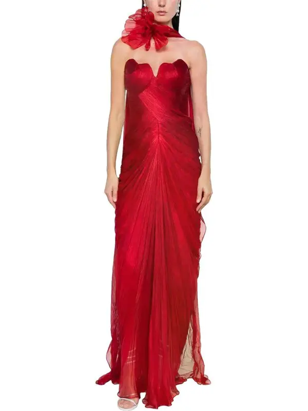 IRIS SERBAN Marisa Draped Maxi Dress - Red