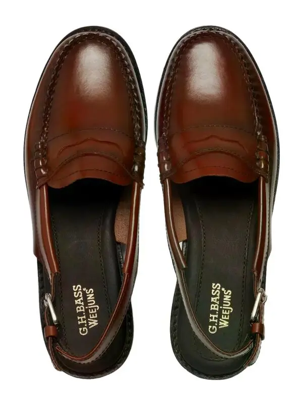 G.H.BASS Weejuns Slingback Penny Loafers - Brown