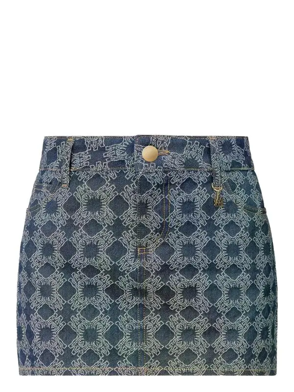Amiri Graphic Denim Mini Skirt - Blue