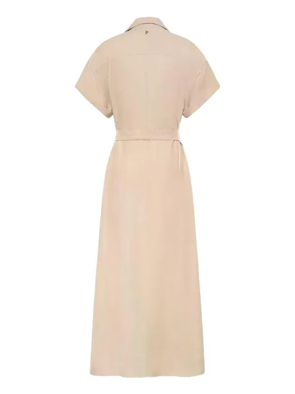 DONDUP Gabardine Belted Maxi Dress - Neutrals