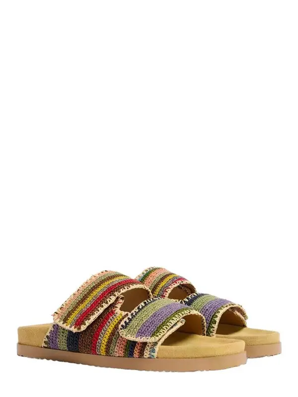 Dsquared2 Flat Raffia Slides - Neutrals
