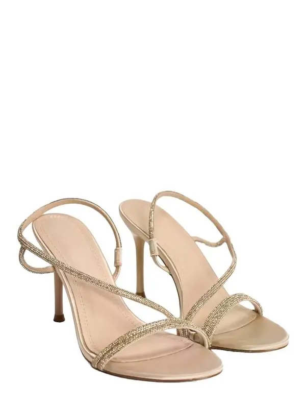 TWENTY FOURHAITCH Embellished Stiletto Heeled Sandals - Neutrals
