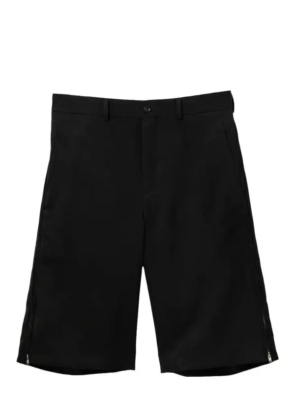Comme Des Garçons Zip Detail Wool Shorts - Black