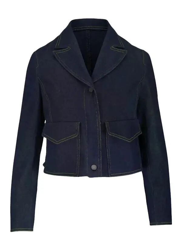 Akris Button-front Cropped Denim Jacket - Blue