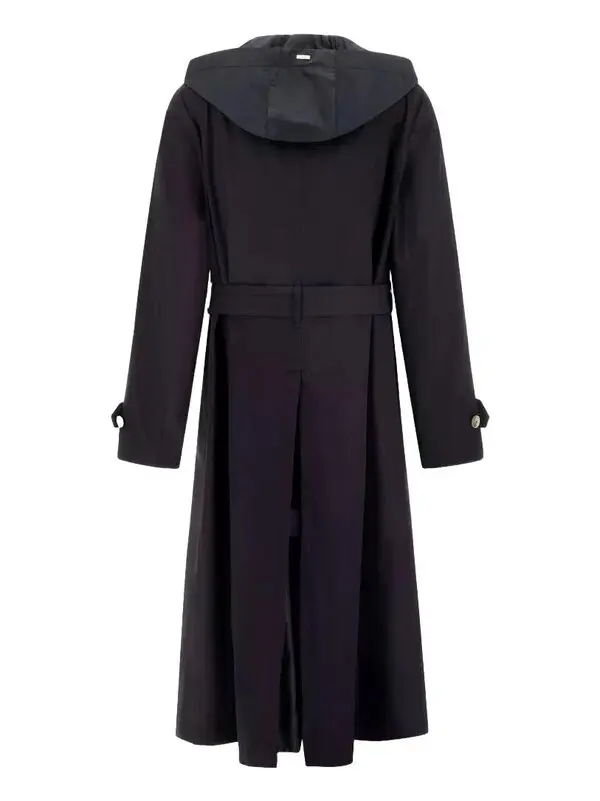 Herno Hooded Belted Coat - Black