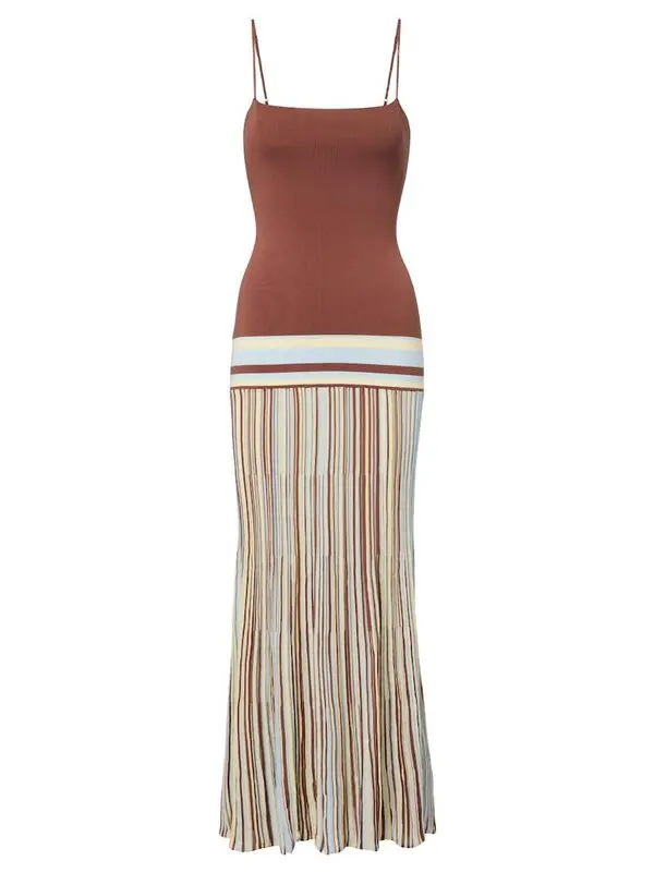 Faithfull The Brand Citara Striped Cotton-blend Maxi Dress - Multicoloured