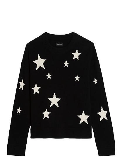 Zadig&Voltaire Markuz Star-print Cashmere Jumper - Black