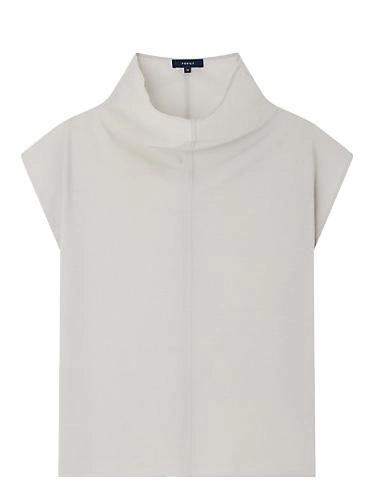 Soeur Izumi Asymmetric Hem Cotton Blouse - Gris Clair