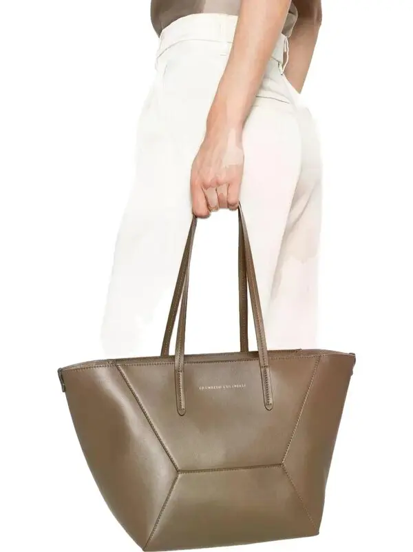 Brunello Cucinelli Panelled Tote Bag - Brown