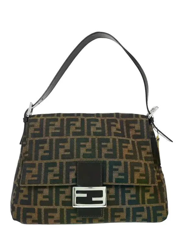 Fendi Zucca Monogram Shoulder Bag - Black