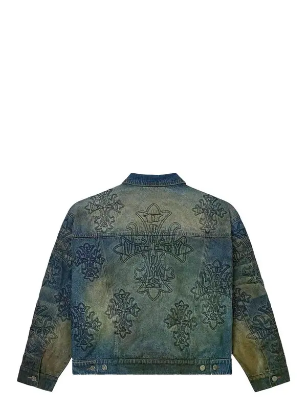 VALE FOREVER Denim Jacket With Cross Motif - Blue