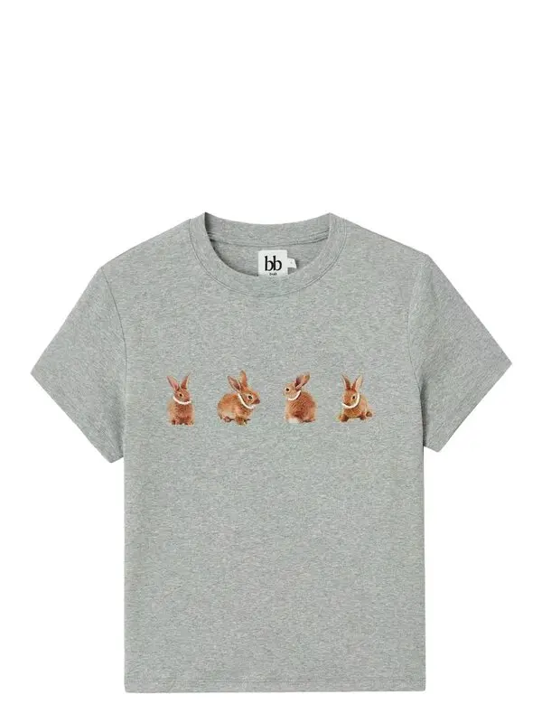 B+AB Rabbit Graphic T-shirt - Grey