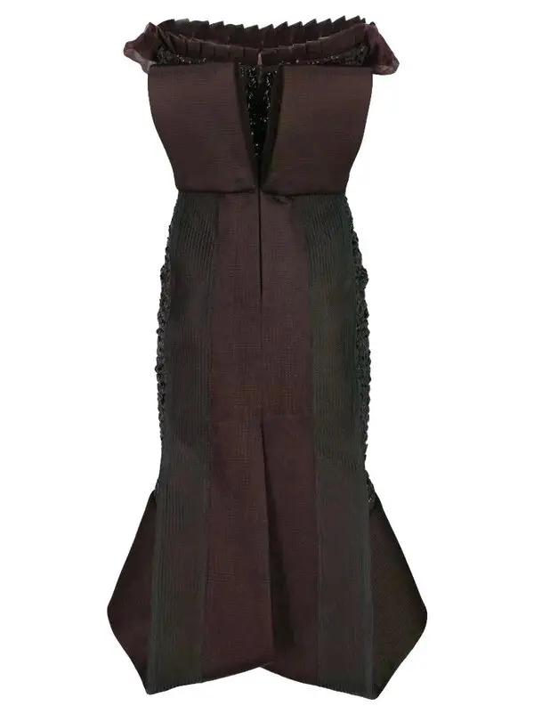 Gianfranco Ferre Sequin Embellished Flared Dress - Brown