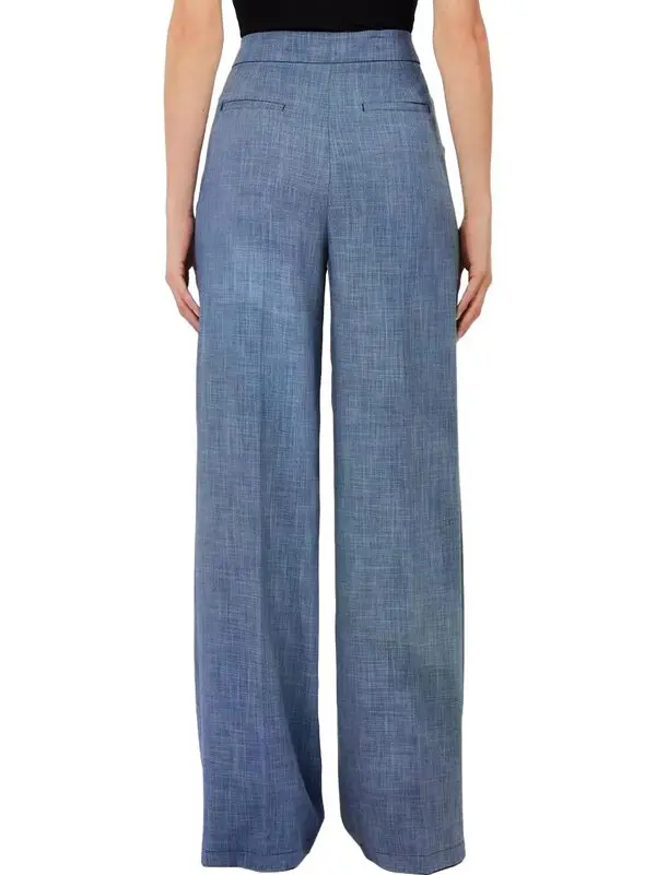 Liu Jo Mélange Fabric Palazzo Trousers - Blue