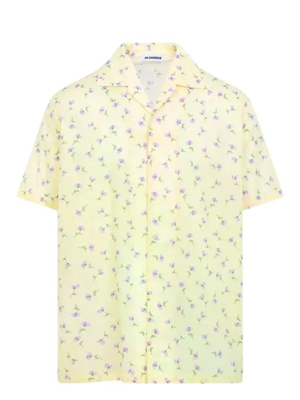 JIL SANDER Floral-print Short-sleeve Shirt - Yellow
