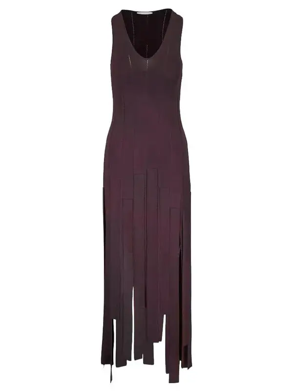 Zimmermann Luna Fringe Midi Dress - Brown