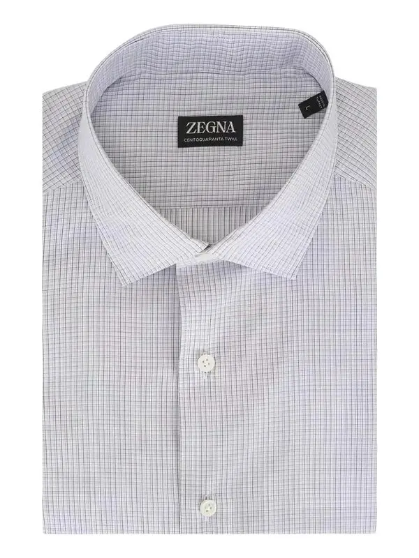 Zegna Checked-pattern Shirt - Grey
