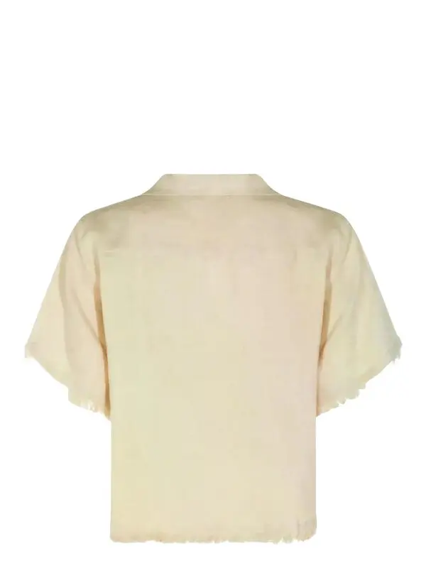 Antonelli Firenze Fringed V-neck T-shirt - Neutrals