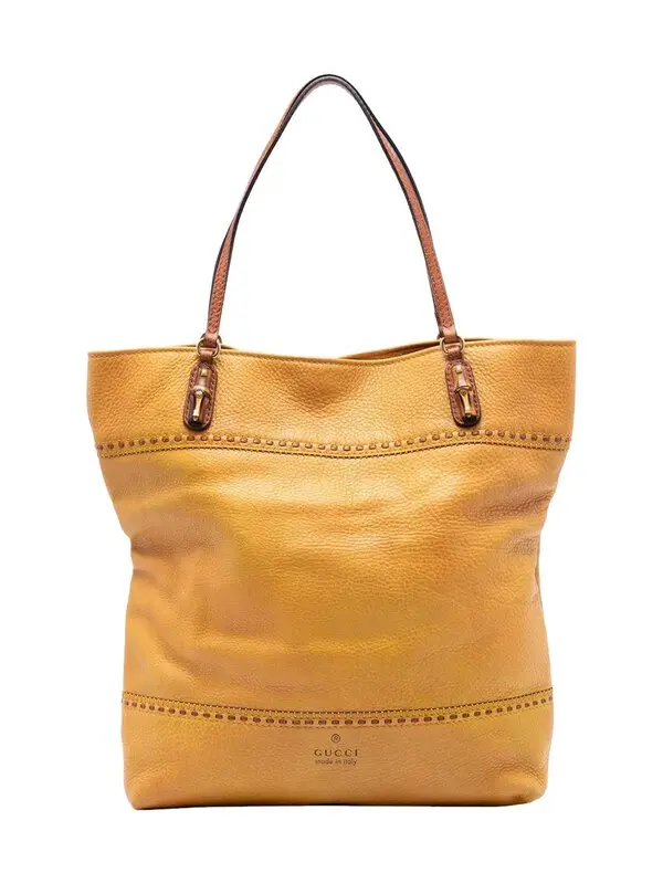 Gucci Large Calfskin Tote Bag - Brown