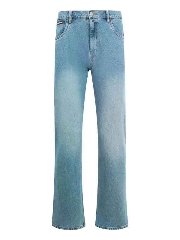 PLEASURES Rotten Skull-embroidered Straight Leg Jeans - Blue