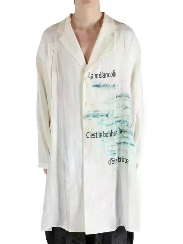 Yohji Yamamoto Printed Coat - Neutrals