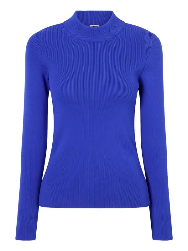 JIL SANDER Ribbed High Neck Sweater - Blue