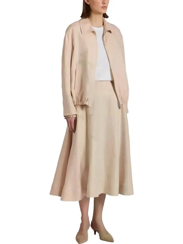 Incotex Floral Embroidered A-line Midi Skirt - Neutrals