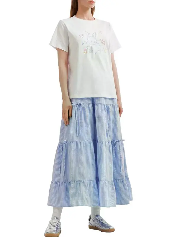 TOUT A COUP Tout À Coup Embroidered Graphic T-shirt - White