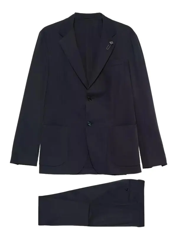 LARDINI Patch-pocket Suit - Blue