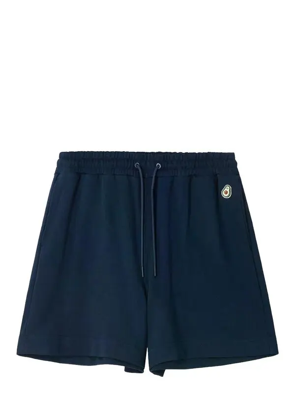 CHOCOOLATE Drawstring Embroidered Shorts - Blue