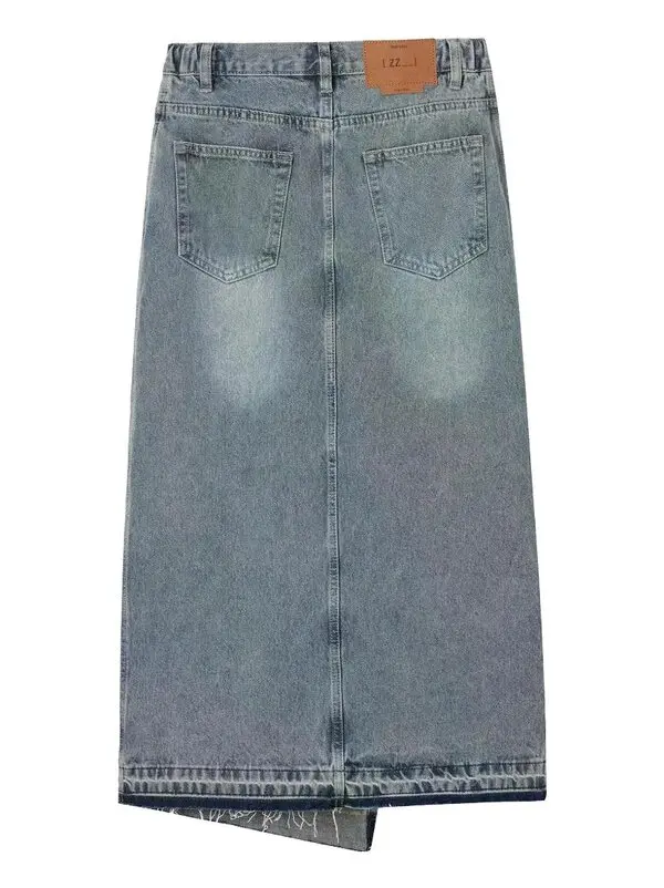 Izzue Split Cotton Skirt - Blue