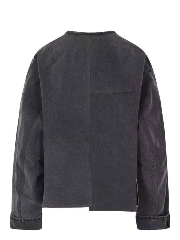KURO Asymmetrical Frayed Jacket - Grey