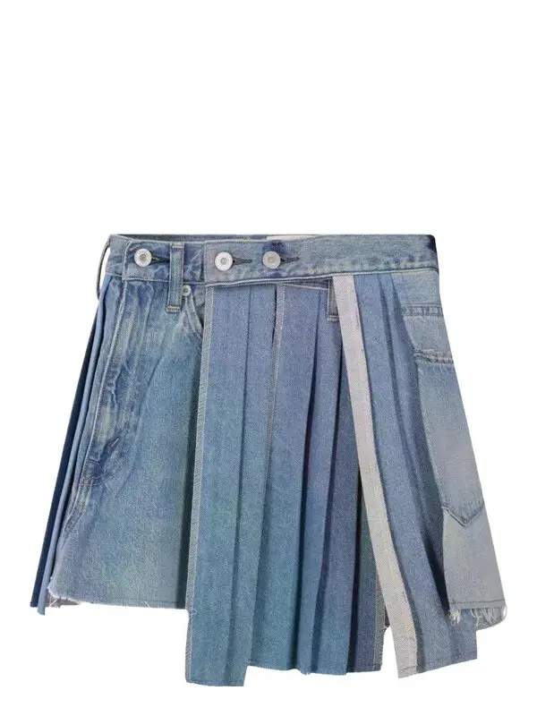 KURO Mark Xiii Pleated Denim Skirt - Blue