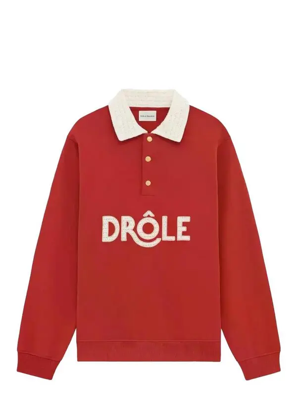 Drole De Monsieur Button Collar Polo - Red