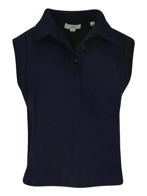 Vince Cable-knit Knitted Vest - Blue