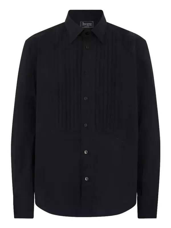 BILLIONAIRE Pleated Shirt - Black