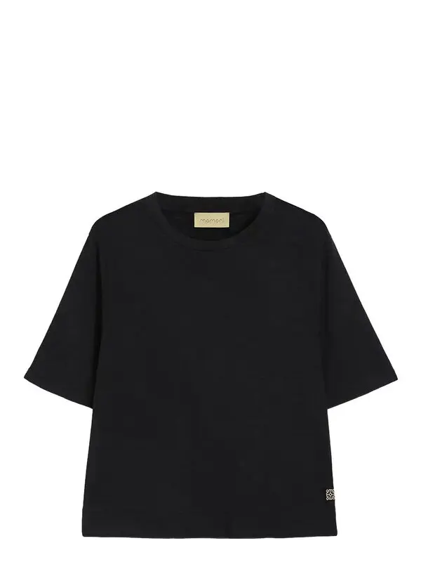 Momoni Noche Embroidered T-shirt - Black