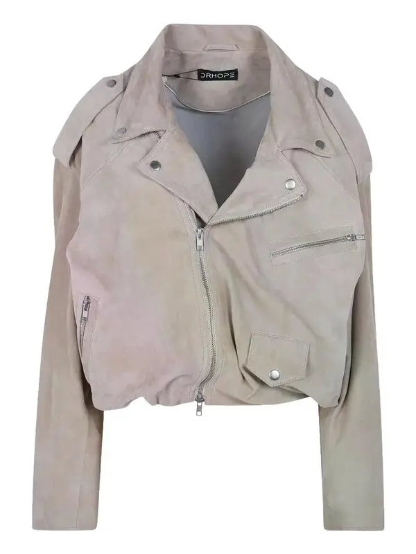 DRHOPE Suede Zip-up Jacket - Neutrals